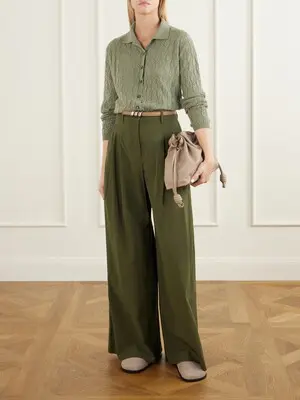 ALLUDE Cable-knit Cashmere Cardigan