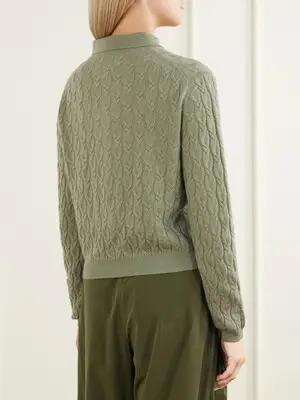 ALLUDE Cable-knit Cashmere Cardigan