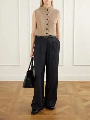 ALLUDE Button-down Cashmere Vest