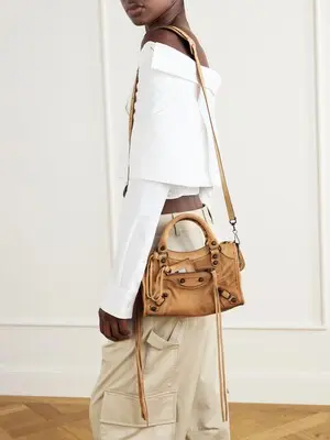 Balenciaga Le City Mini Suede Shoulder Bag