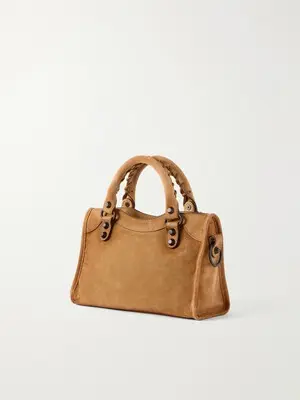 Balenciaga Le City Mini Suede Shoulder Bag
