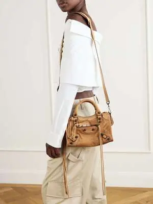 Balenciaga Le City Mini Suede Shoulder Bag