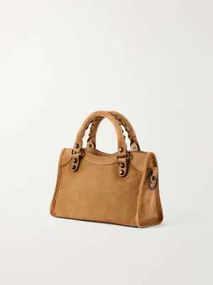 Balenciaga Le City Mini Suede Shoulder Bag