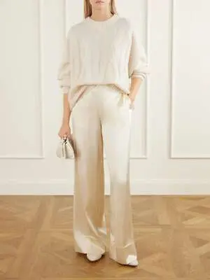 ALLUDE Cable-knit Cashmere And Silk-blend Sweater
