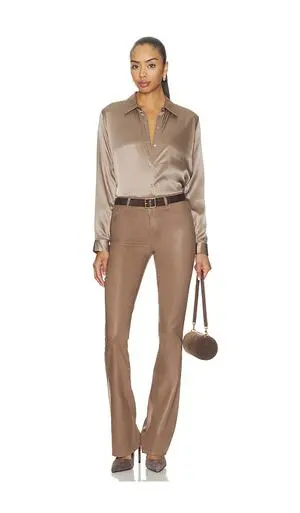 L'Agence Tyler Long Sleeve Blouse In Tan
