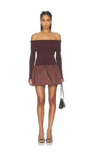 ALL THE WAYS Madley Mini Dress In Brown - Dark Brown