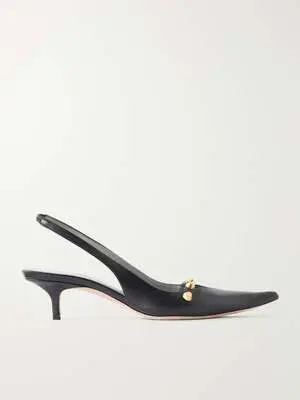 Balenciaga Studded 45 Leather Pumps - Black