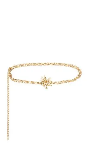 Ettika Floral Chain Belt In Metallic - Gold