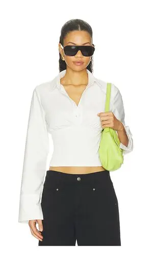 ALL THE WAYS Amika Fitted Button Up Top - White