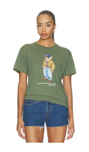Polo Ralph Lauren Jersey Crew Neck T-shirt In Olive - Dense Olive