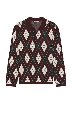 Simkhai Callum Cashmere Argyle Polo In Multi