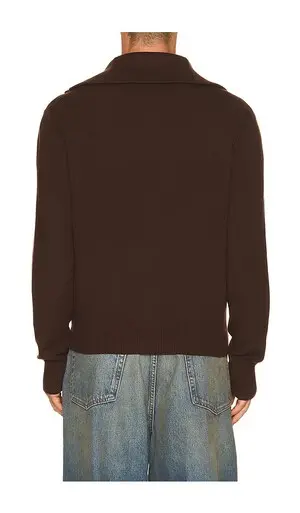 ENTIRE STUDIOS Knit Zip Up Jacket In Brown
