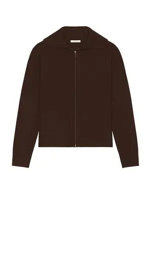 ENTIRE STUDIOS Knit Zip Up Jacket In Brown