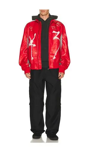 Y3 Gfx Leather Jacket