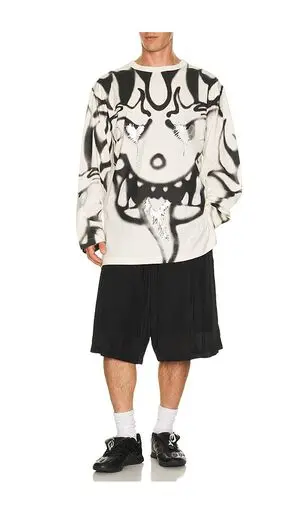 Y3 Aop Gfx Long Sleeve In White