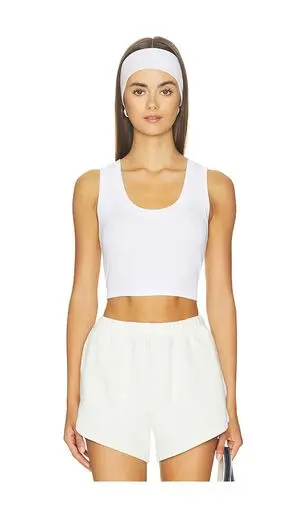 FAVORITE DAUGHTER The Cutting It Close Crop Tank - White