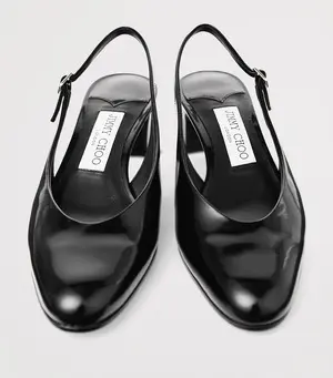 JIMMY CHOO Eyla 45 Leather Slingback Pumps