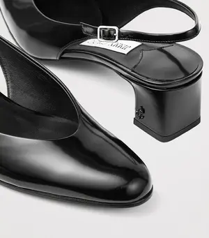 JIMMY CHOO Eyla 45 Leather Slingback Pumps