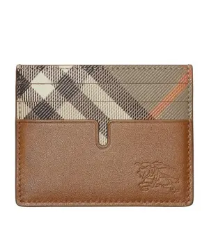Burberry Leather Tall Pop Check Card-holder - Brown