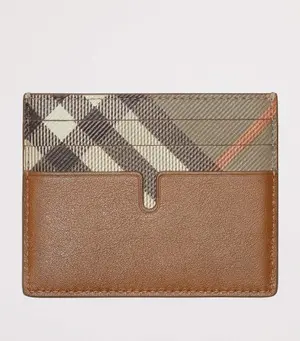 Burberry Leather Tall Pop Check Card-holder