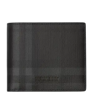Burberry City Check Bifold Coin Wallet - Grey