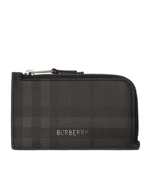Burberry City Check Zip Card Holder - Grey