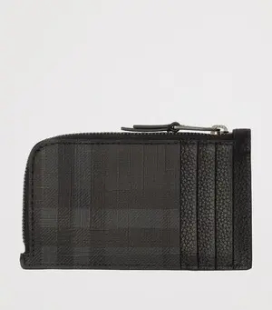 Burberry City Check Zip Card Holder