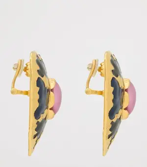 Saint Laurent Enamel Heart Clip-on Earrings