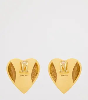 Saint Laurent Enamel Heart Clip-on Earrings