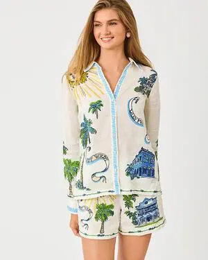 Lilly Pulitzer® 5" Croix Linen Shorts - Coconut