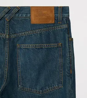 Burberry Check Turn-up Straight Jeans