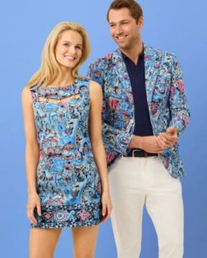 Lilly Pulitzer® Stuff Flagler Blazer In Straight Fit, Long Sleeves, Button Front - Multicolor