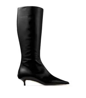 JIMMY CHOO Amis 35 Leather Knee-high Boots - Black