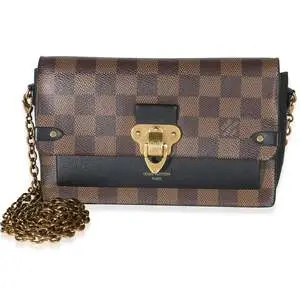 LOUIS VUITTON Black Damier Ebene Vavin Wallet On Chain - Brown