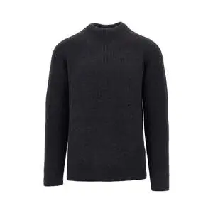 LANEUS Alpaca-wool Blend Crewneck Sweater - Black