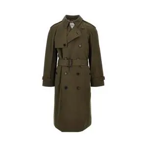 Burberry Cotton Long Trench Coat - Green