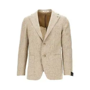 Tagliatore Mouliné Virgin Wool Single-breasted Jacket - Beige
