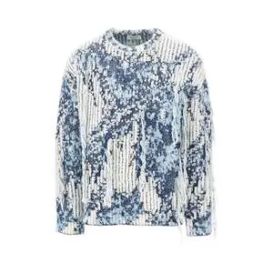 LANEUS Wool-blend Crewneck Sweater - Blue