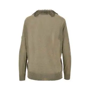 Valentino Garavani Lurex Sweater With Lace Trim - Gold