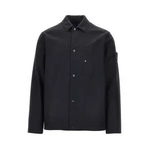 Stone Island Virgin Woo-bend Coth Overshirt Man Blue