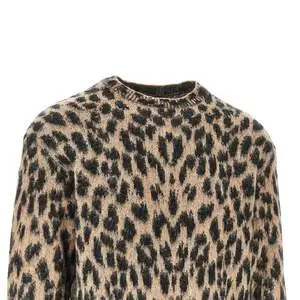 LANEUS Knitted Sweater With Spotted Motif - Brown