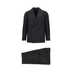 Tagliatore Super 110's Wool Tailored Suit - Black