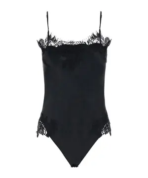 Gold Hawk Sleeveless Bodysuit - Black