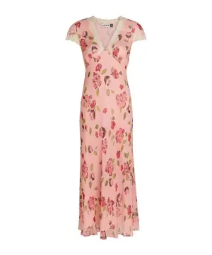 Rixo Clarice Floral-print Georgette Midi Dress - Pink