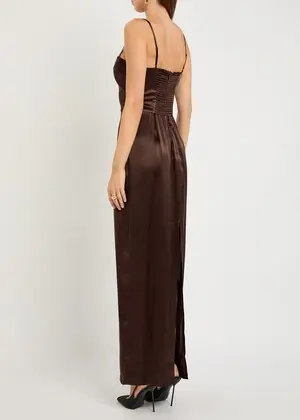 REFORMATION Frankie Silk Maxi Dress