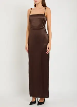 REFORMATION Frankie Silk Maxi Dress