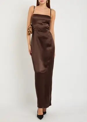 REFORMATION Frankie Silk Maxi Dress