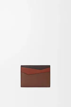 Loewe Puzzle Plain Cardholder In Classic Calfskin - Chocolate/tomet