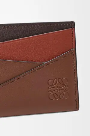 Loewe Puzzle Plain Cardholder In Classic Calfskin - Chocolate/tomet