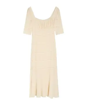 REFORMATION Laverna Lace-trim Chiffon Midi Dress - Nude